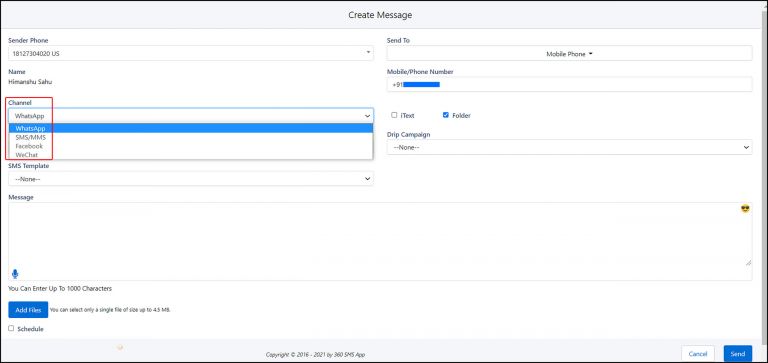 Salesforce WhatsApp Digital Engagement Manual of 360 SMS APP