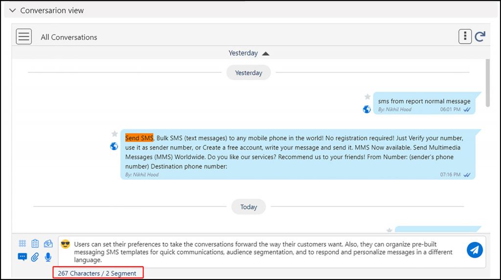 Salesforce Conversation View Manual of 360 SMS App