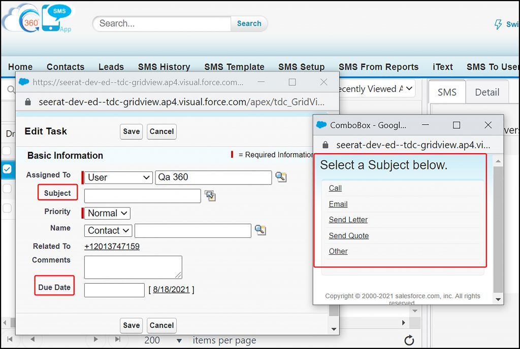 Salesforce Object Bulk SMS through Conversation manager for users