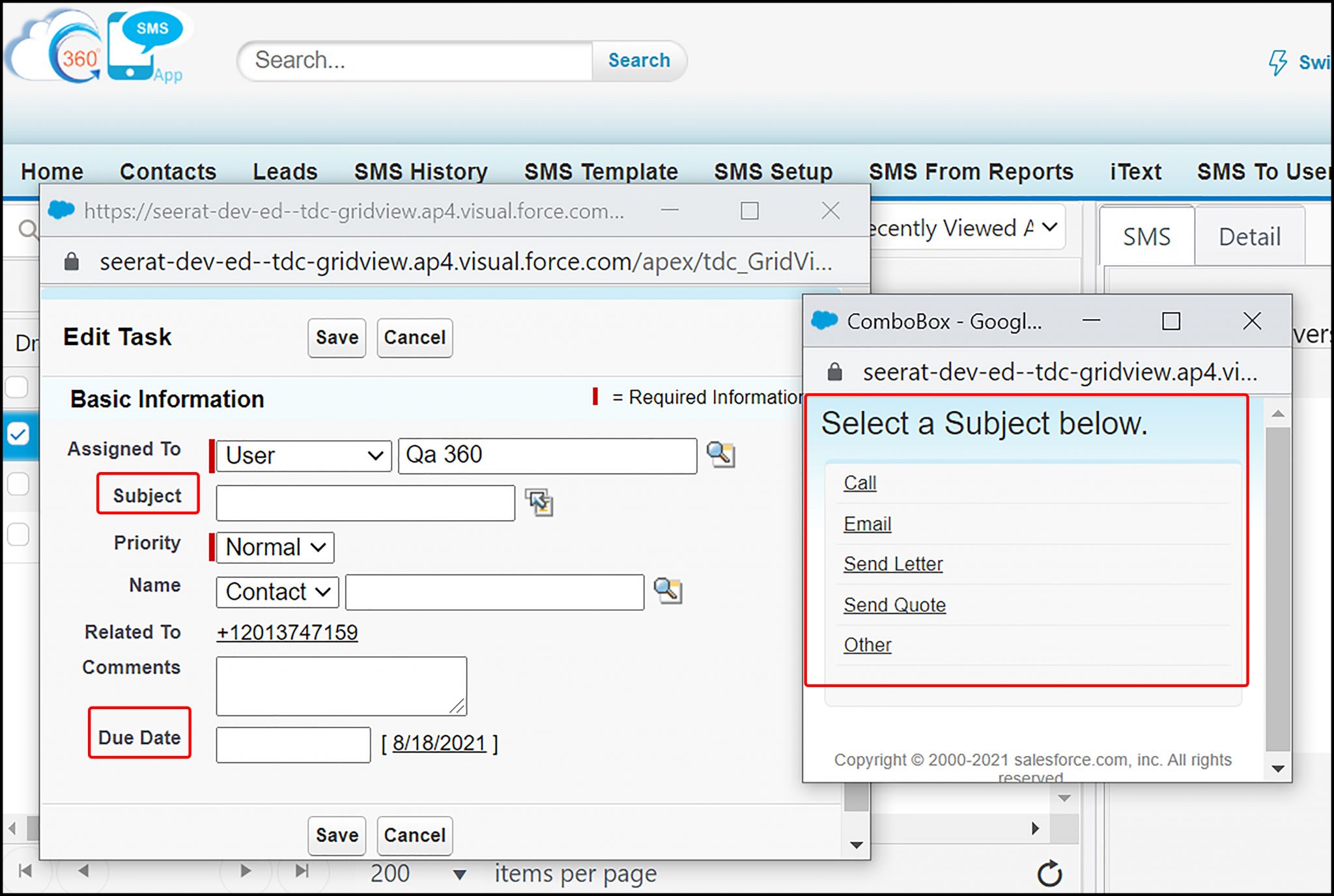 Salesforce Object Bulk Sms Through Conversation Manager For Users