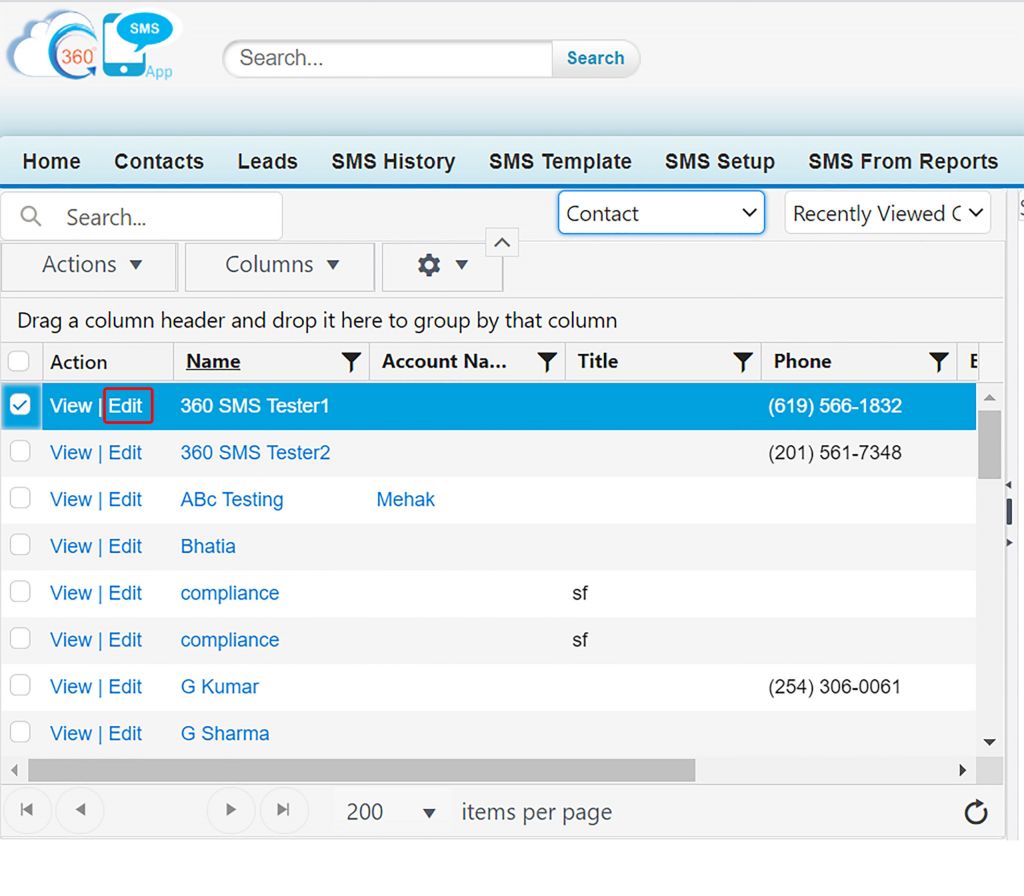 Salesforce Object Bulk SMS through Conversation manager for users